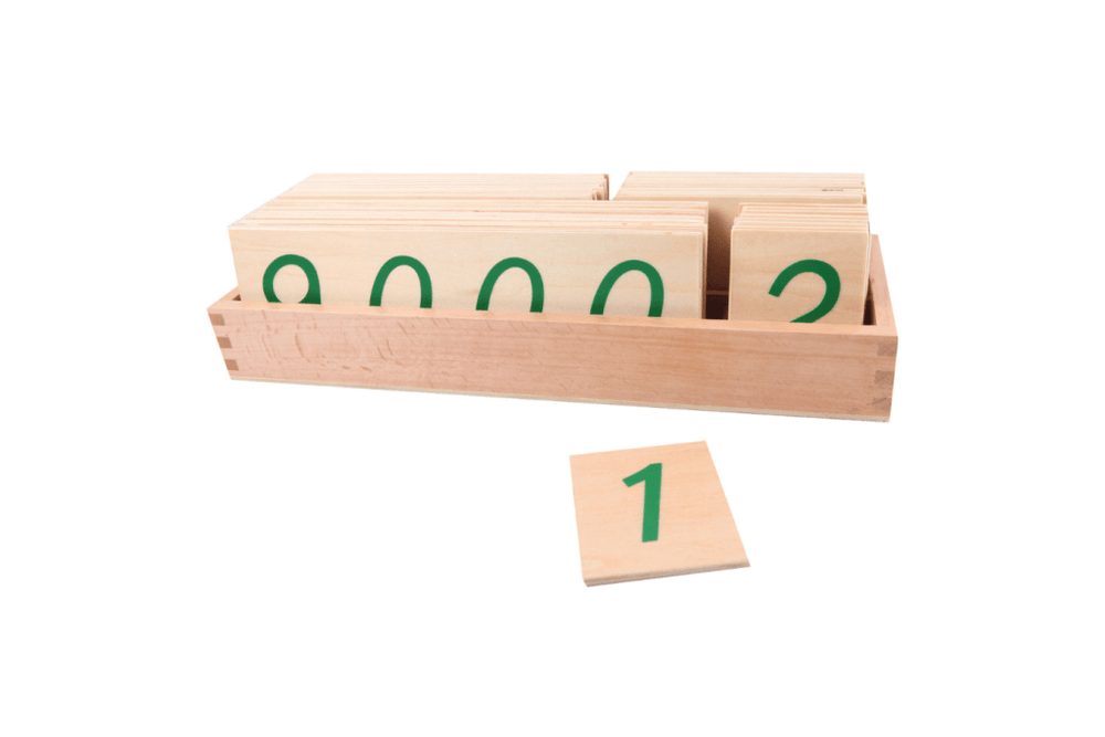 Large Wooden Number Cards With Box (1 - 9000) I The Montessori Room