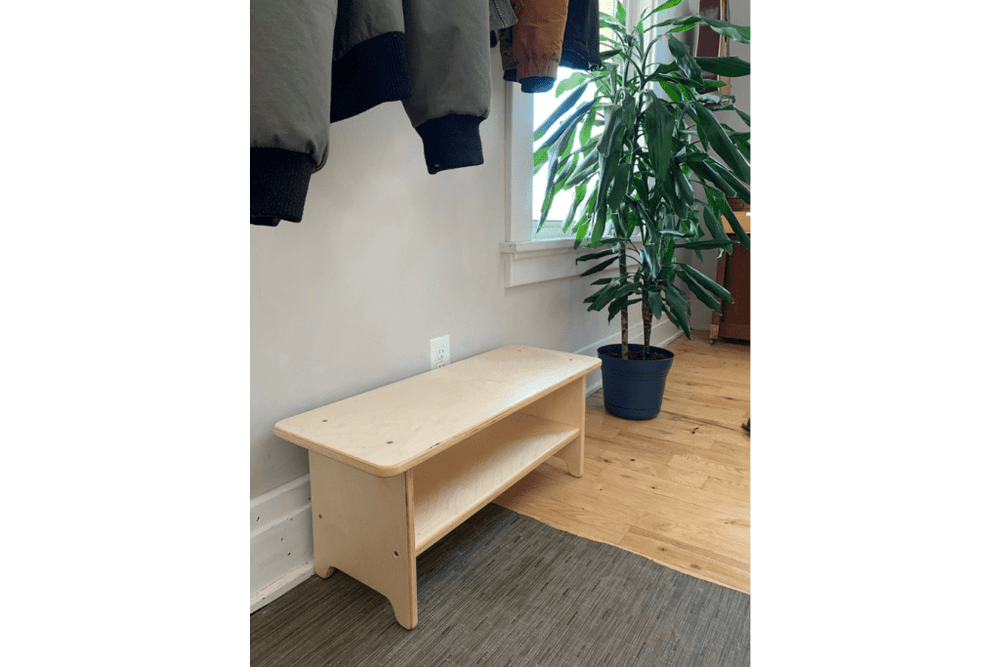 Children's Front Entryway Bench With Shoe Storage I The Montessori Room ...