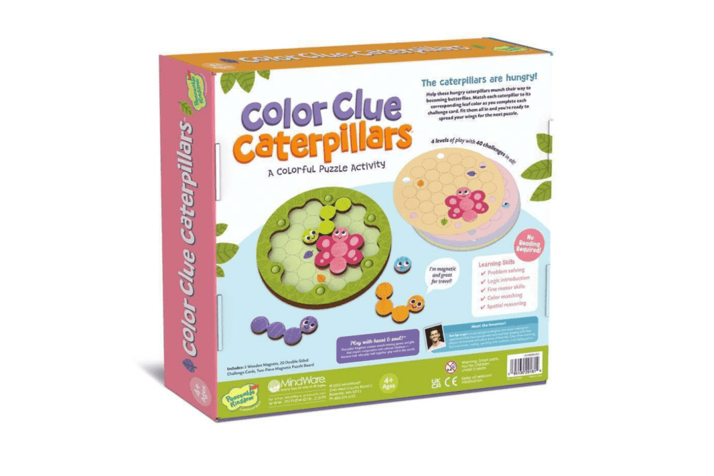 Preschool Learning Puzzle Peaceable Kingdom Color Clue Caterpillars ...