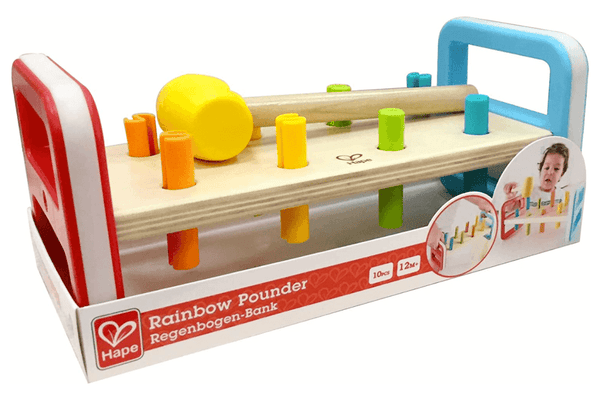 Rainbow Pound-A-Peg Bench - Hape I The Montessori Room