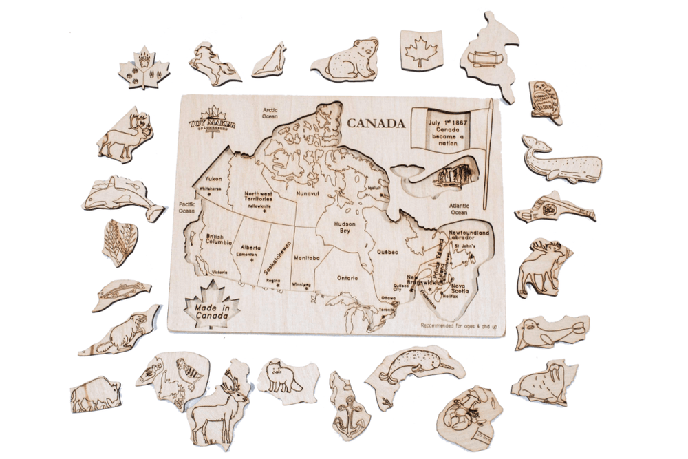 Wooden Map of Canada Puzzle I The Montessori Room